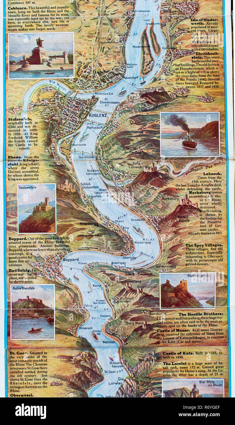 Rhine map Banque de photographies et d’images à haute résolution - Alamy