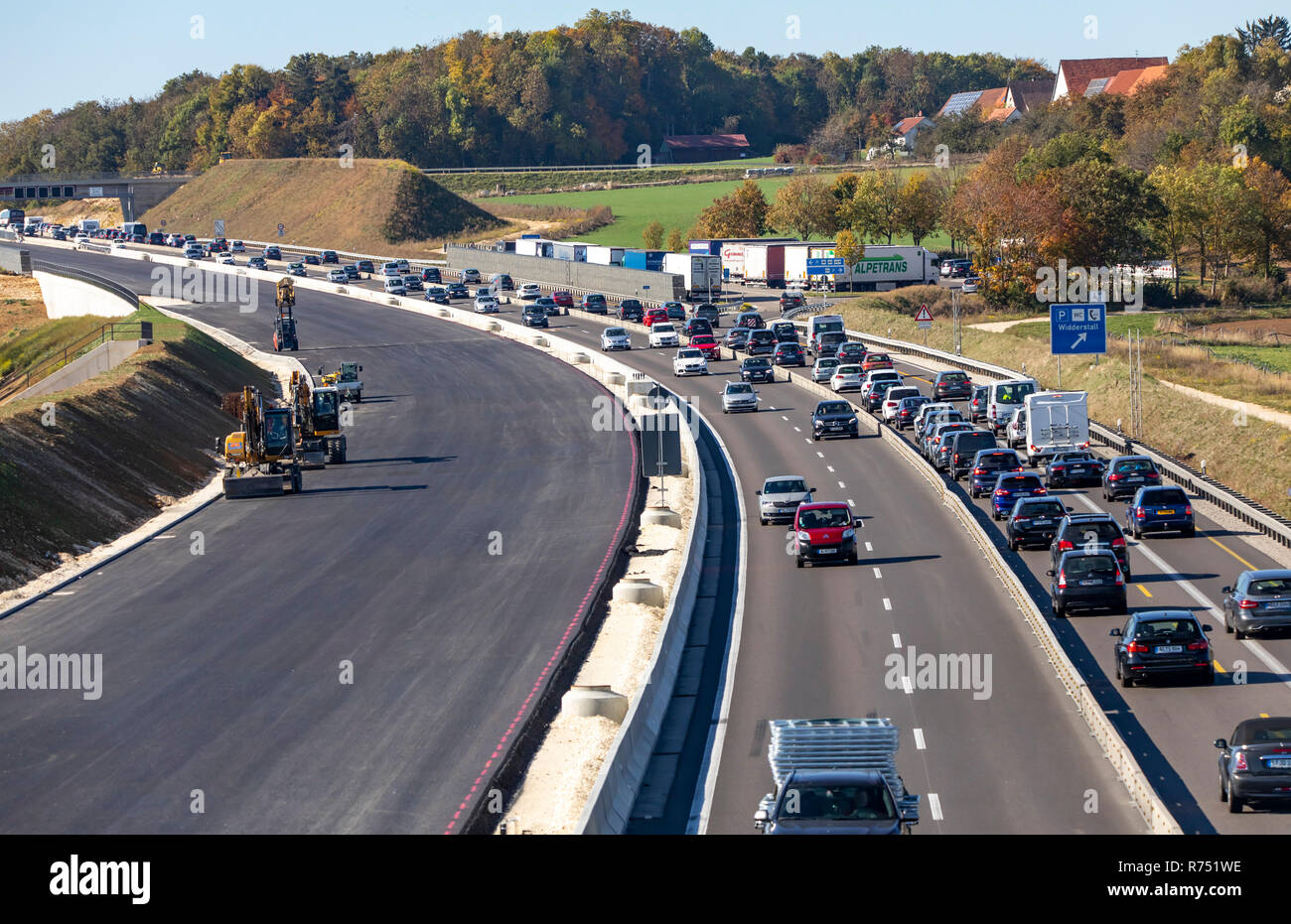 L'expansion de l'autoroute A8 près de Merklingen, Baden-WŸrttemberg, au ...