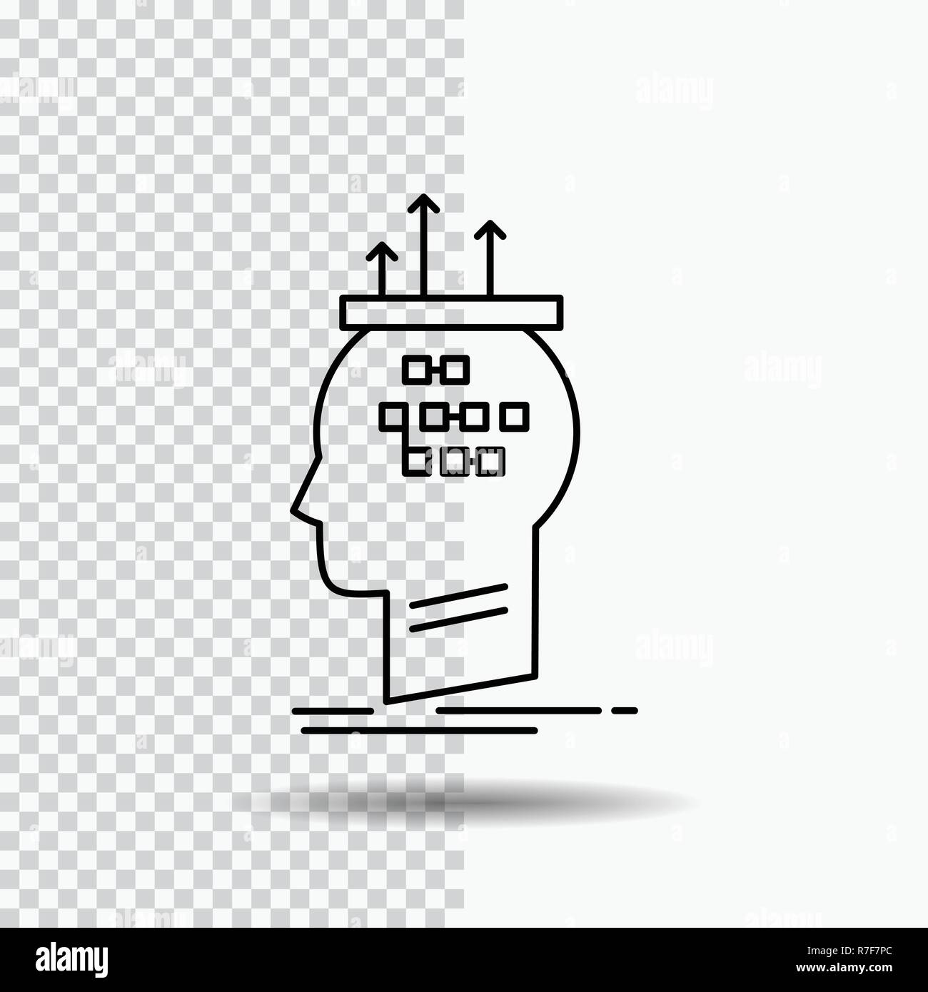 Algorithme, cerveau, conclusion, le processus, l'icône de la ligne de ... Algorithme, cerveau, conclusion, le processus, l'icône de la ligne de ...