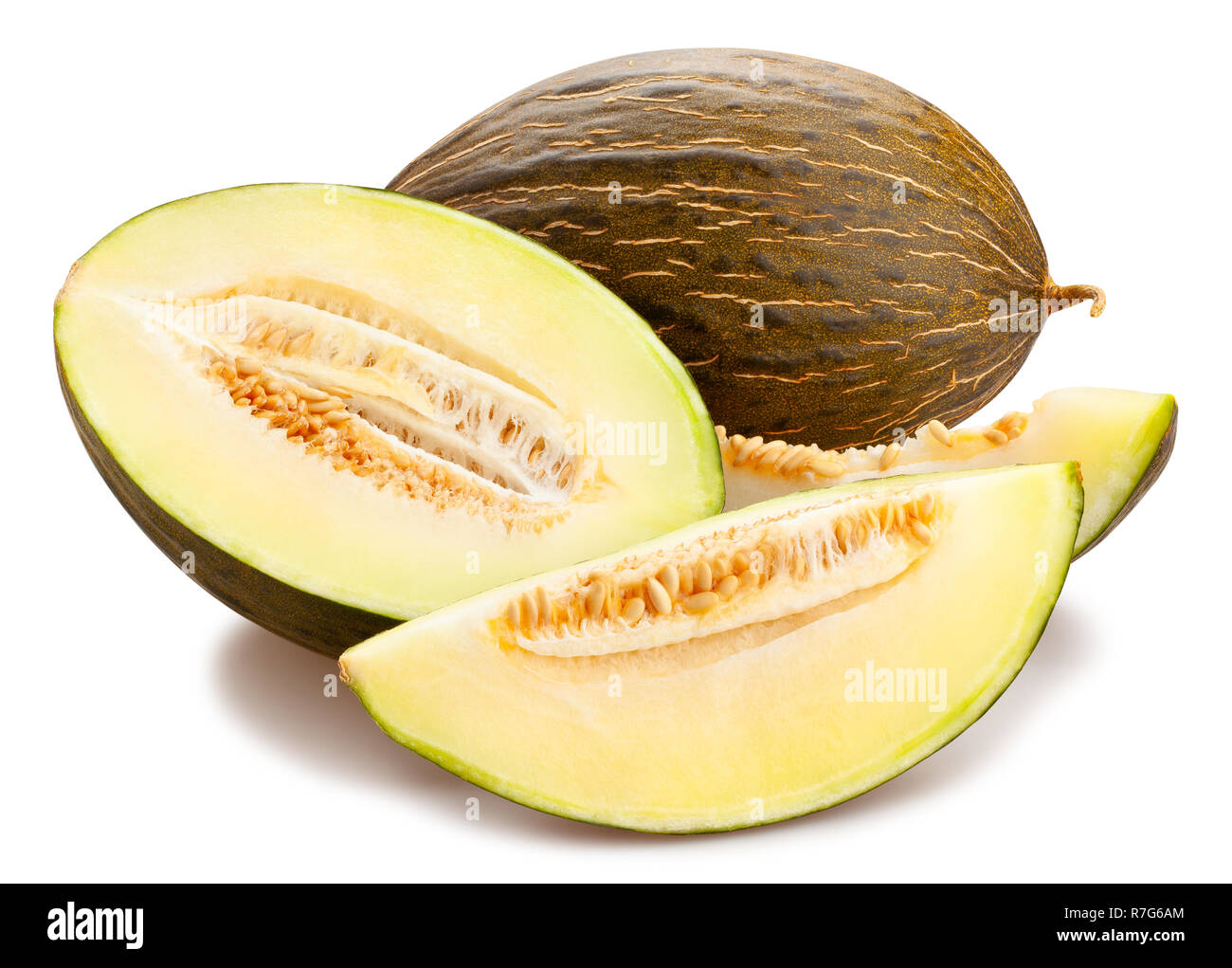 Piel de sapo melon fruit slice Banque de photographies et d’images à ...