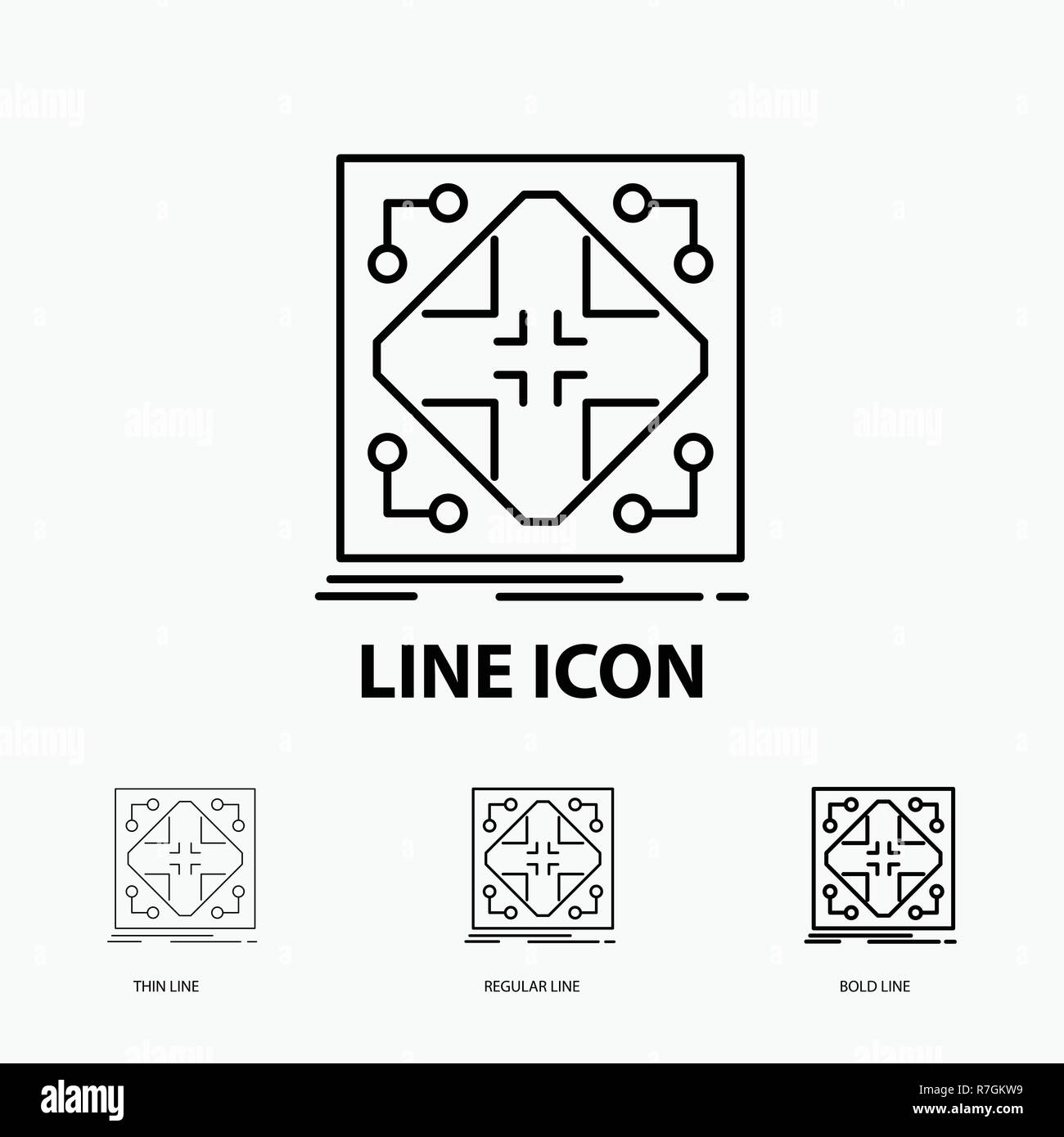 Des données, infrastructure, réseau, Matrix, Icône Grille en fines ...