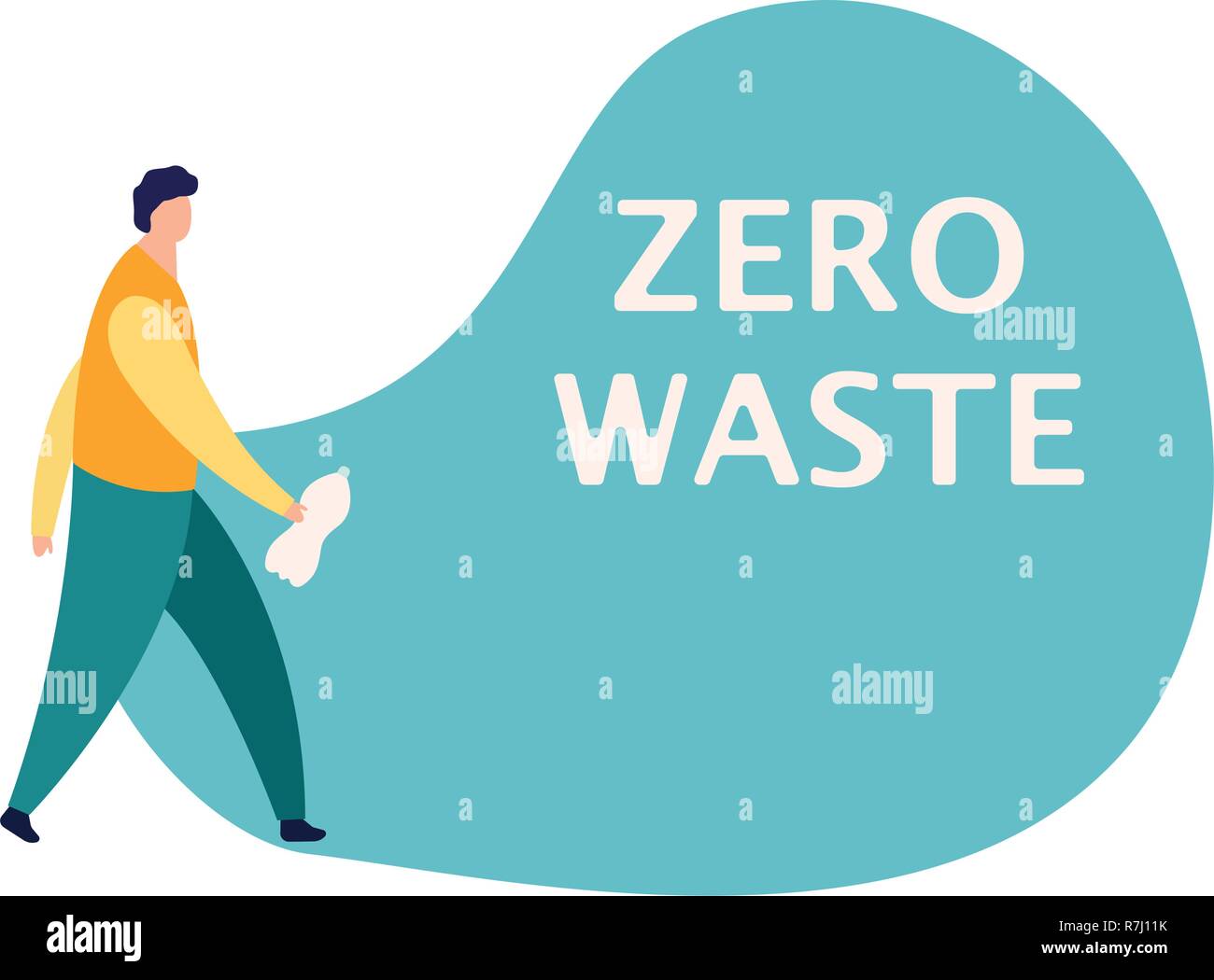 Garbage boy cartoon illustration Banque de photographies et d’images à ...