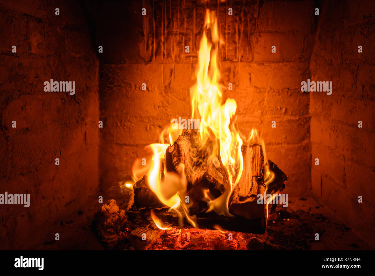 Fireplace background Banque de photographies et d’images à haute ...