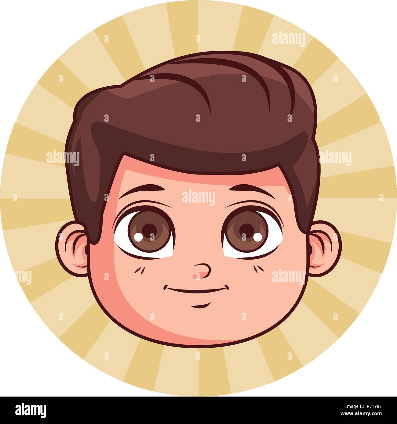 Cute boy visage cartoon Image Vectorielle Stock - Alamy
