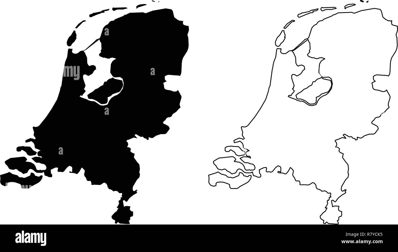 Simple (seulement les coins pointus) Carte des Pays-Bas dessin ...