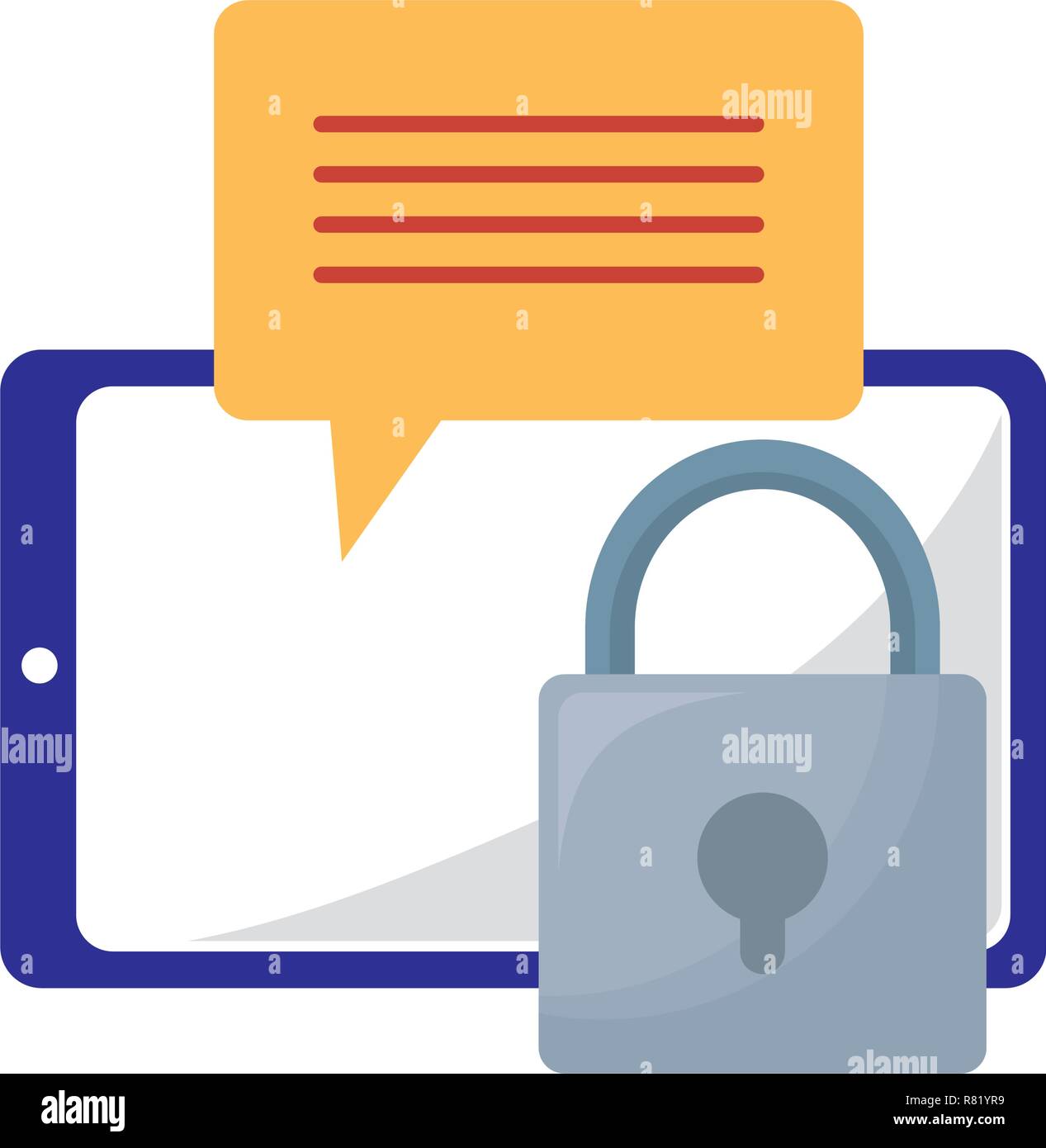 Message de sécurité cellulaire on white background vector illustration ...