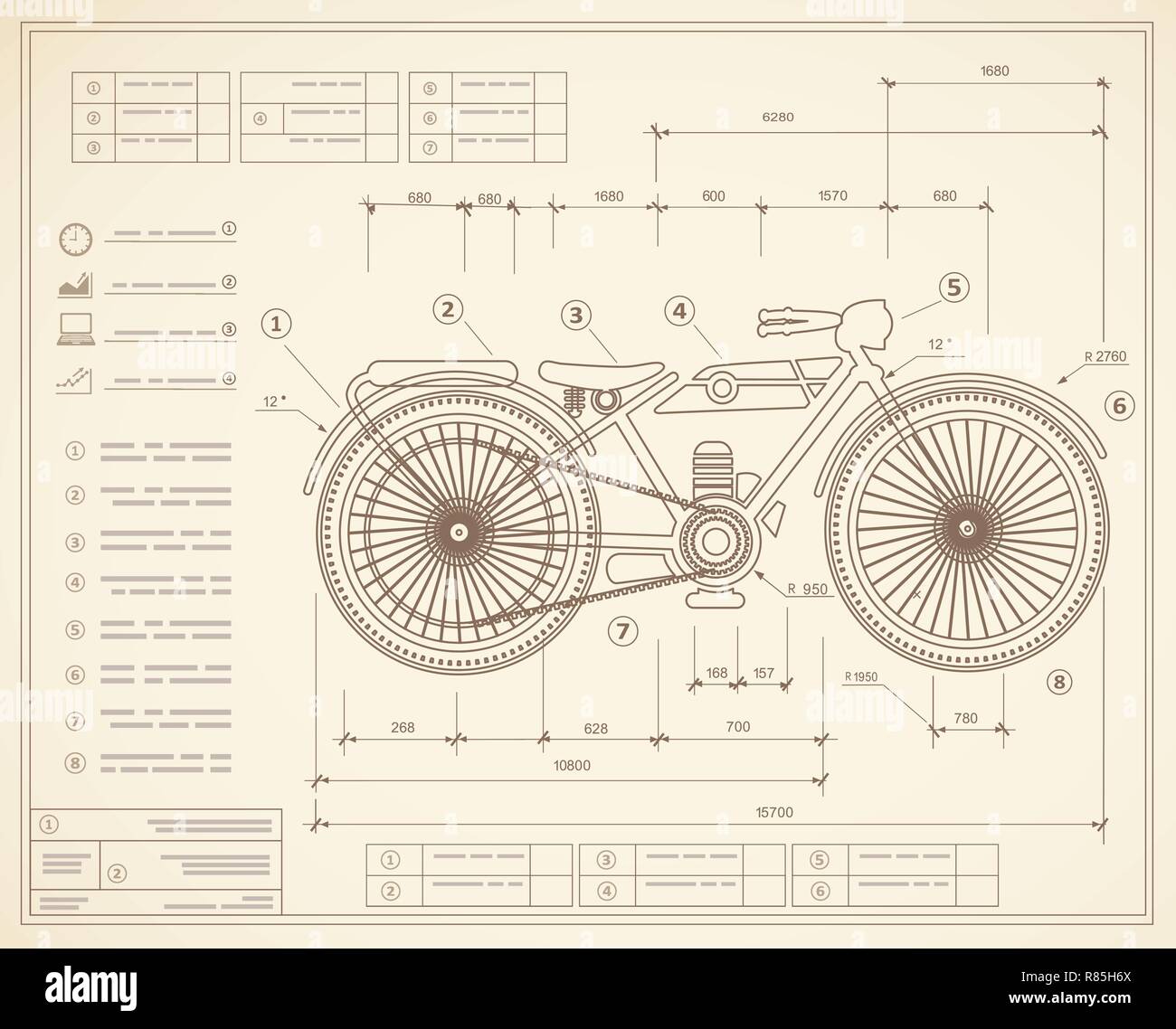 Les grandes lignes du plan de projet Projet de moto Moto. Dessin du ...