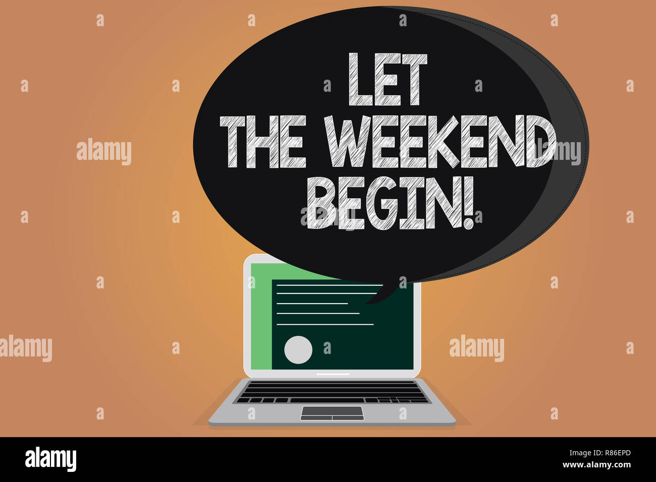 L'écriture note montrant que le week-end commence. Photo d'affaires ...