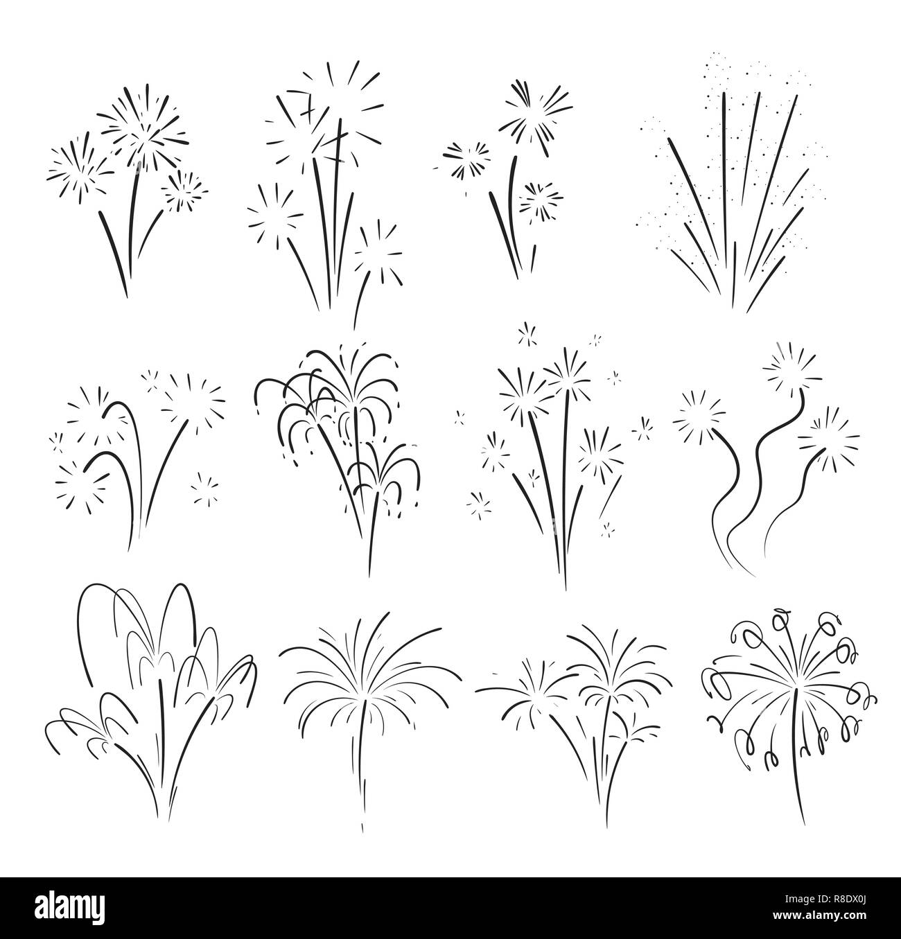 étincelle dessin Banque d'images noir et blanc - Alamy