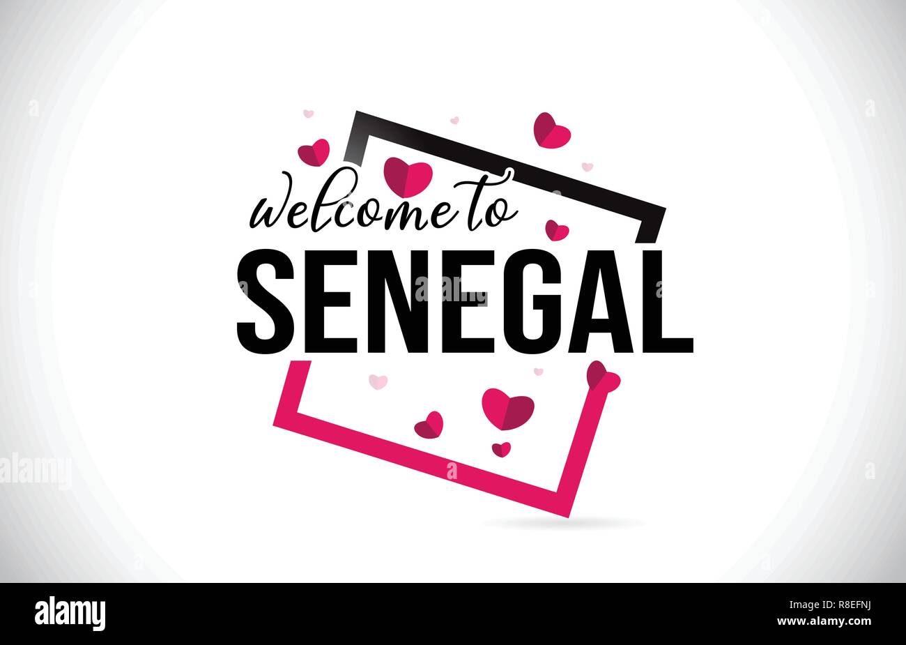 Bienvenue au Sénégal Texte Word avec la police manuscrite et coeurs ...