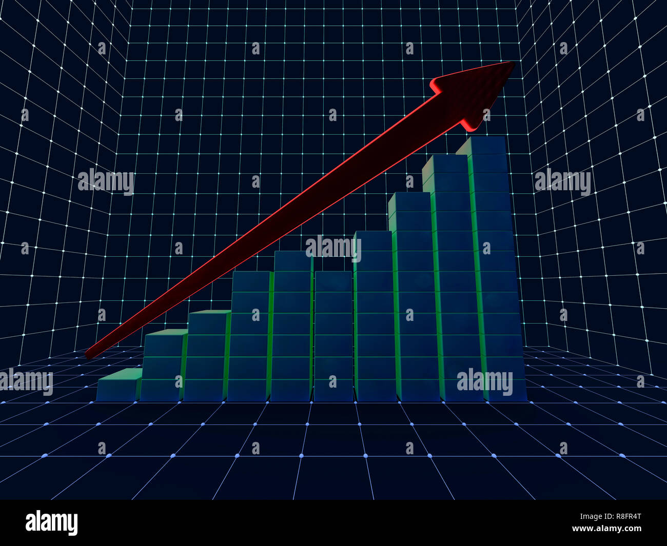 Business graph et la courbe de croissance. Le rendu 3D Photo Stock - Alamy