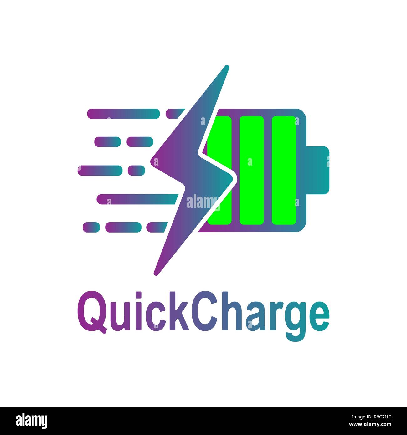 Icône vecteur de charge de la batterie. L'icône de charge rapide et ...