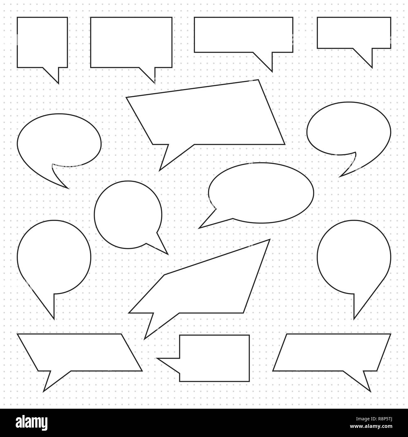 Jeu de bulles de bande dessinée, isolé. Vector illustration. Collection ... Jeu de bulles de bande dessinée, isolé. Vector illustration. Collection ...