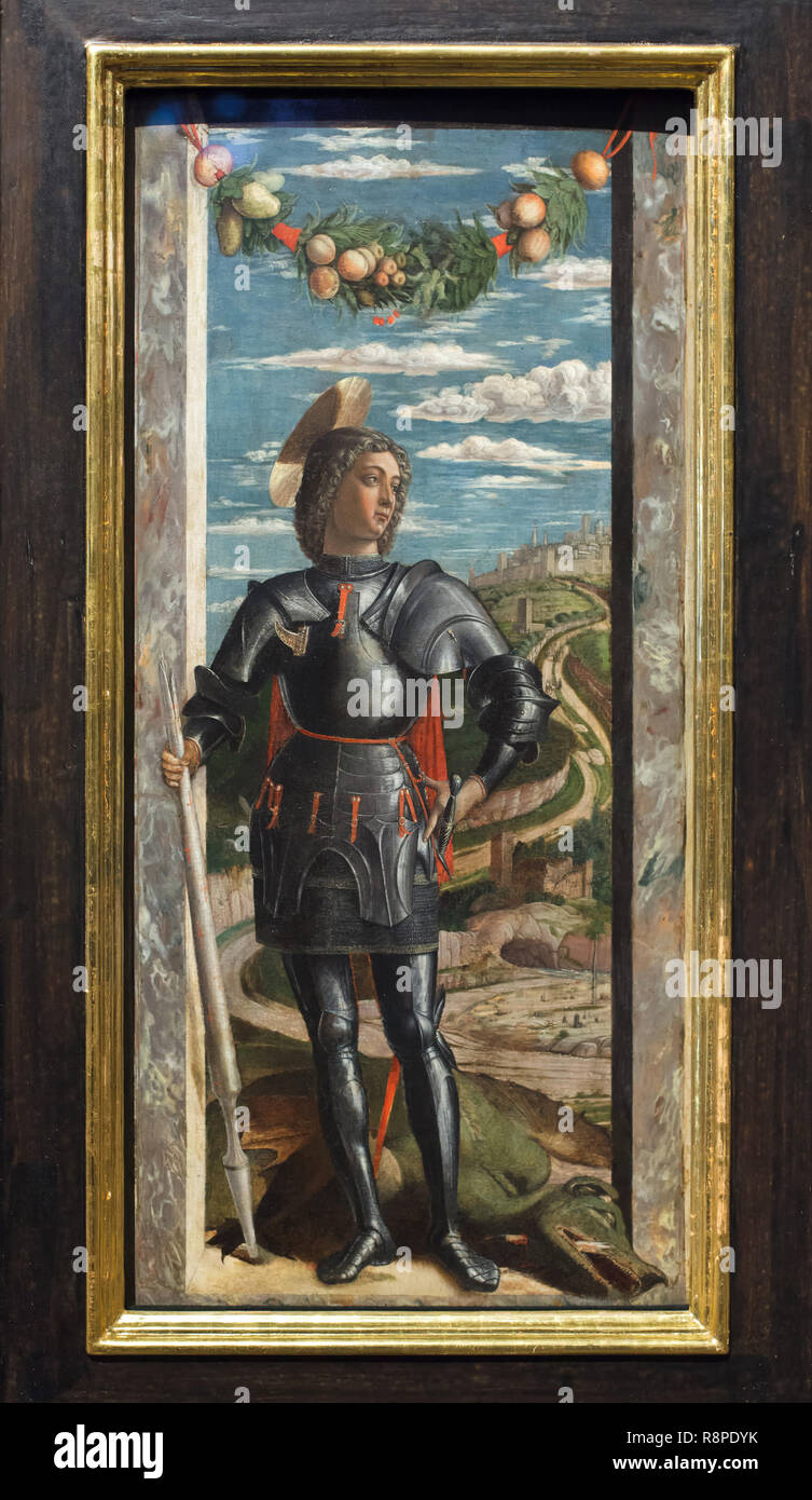 La peinture 'Saint George' par le peintre italien de la Renaissance Andrea Mantegna (1460) sur l ...