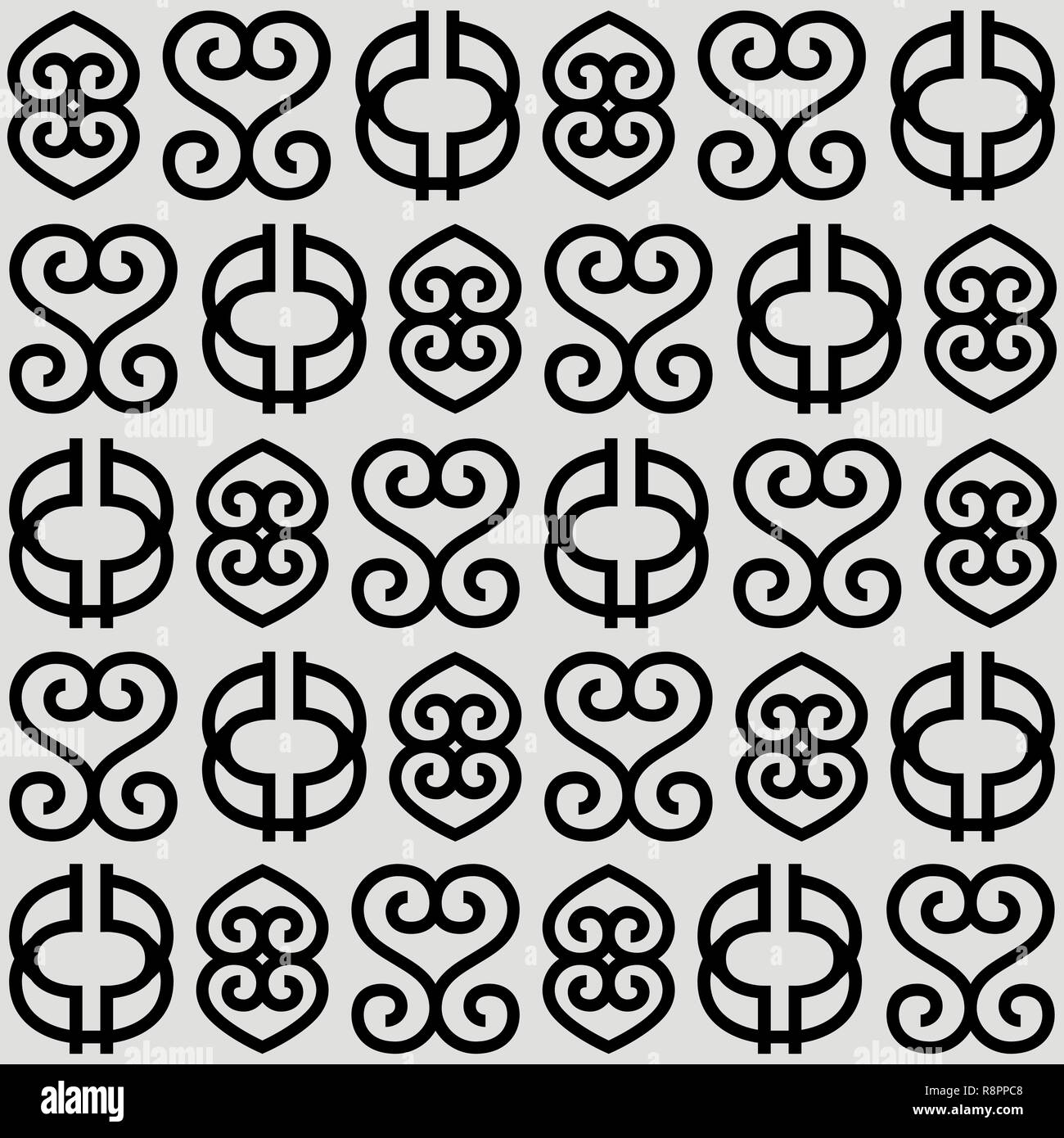 Motif adinkra adinkra Banque d'images vectorielles - Alamy