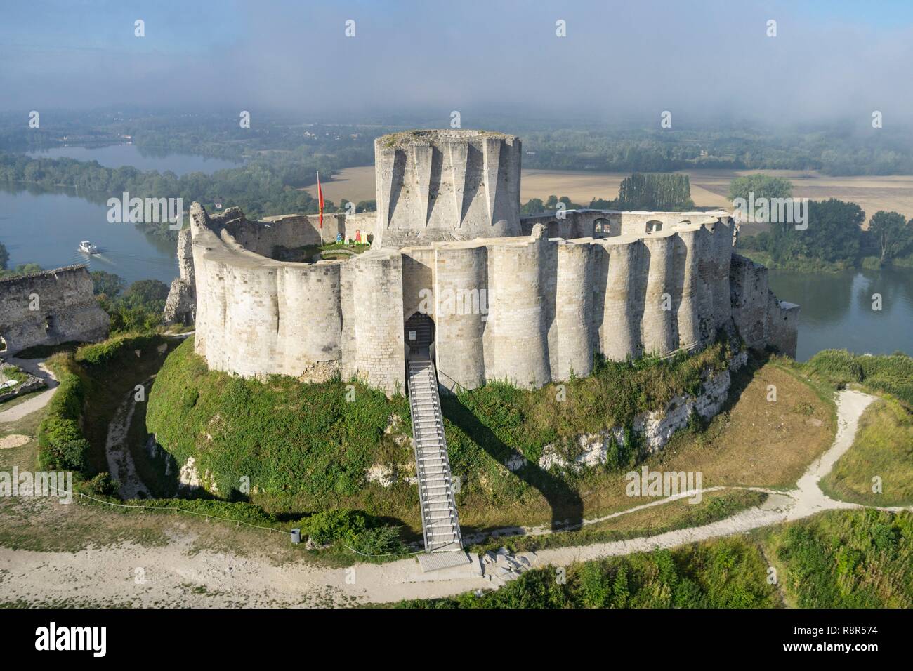 La France, l'Eure, Les Andelys, Château-Gaillard, forteresse du 12ème siècle construit par ...