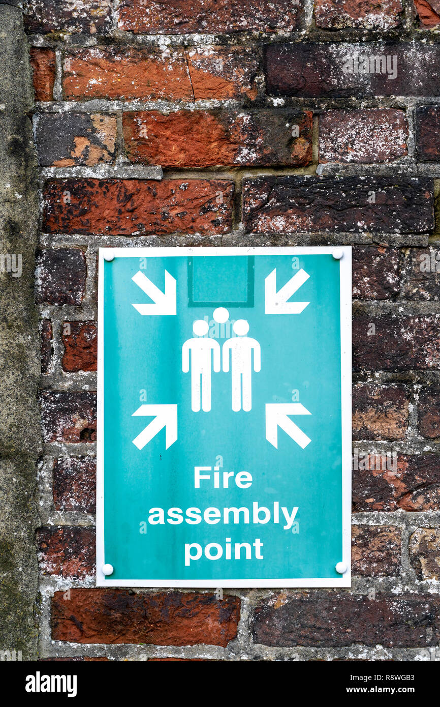 Avis de point de rassemblement incendie Banque de photographies et d ...