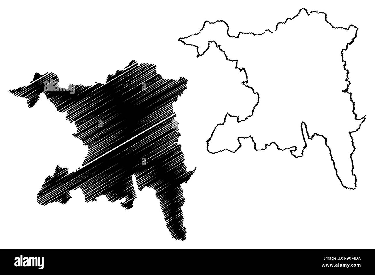 Argovie (Cantons de Suisse, cantons, Confédération) map vector ...