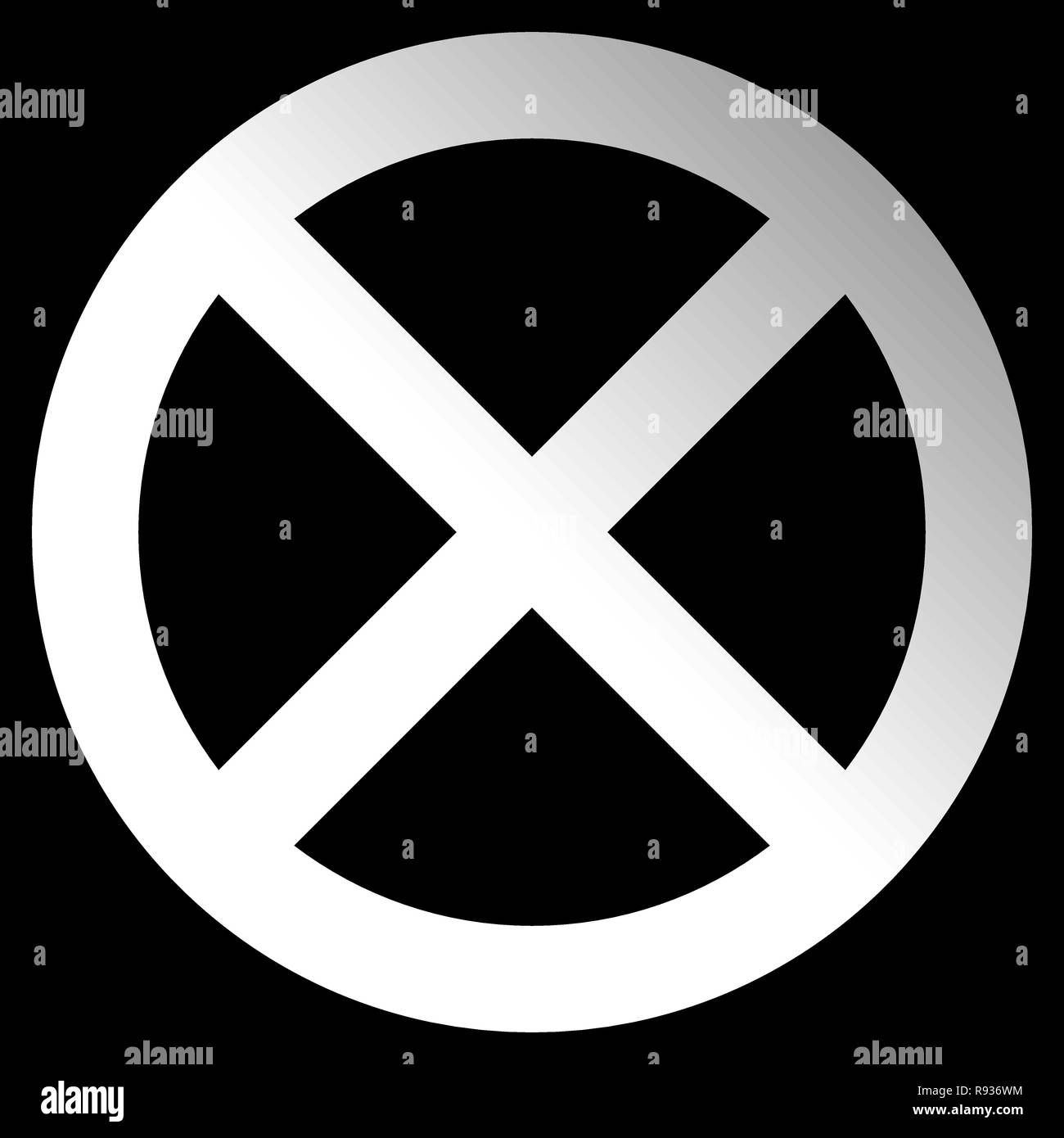 Pas de signe - gradient d'épaisseur blanche, isolée - vector ...