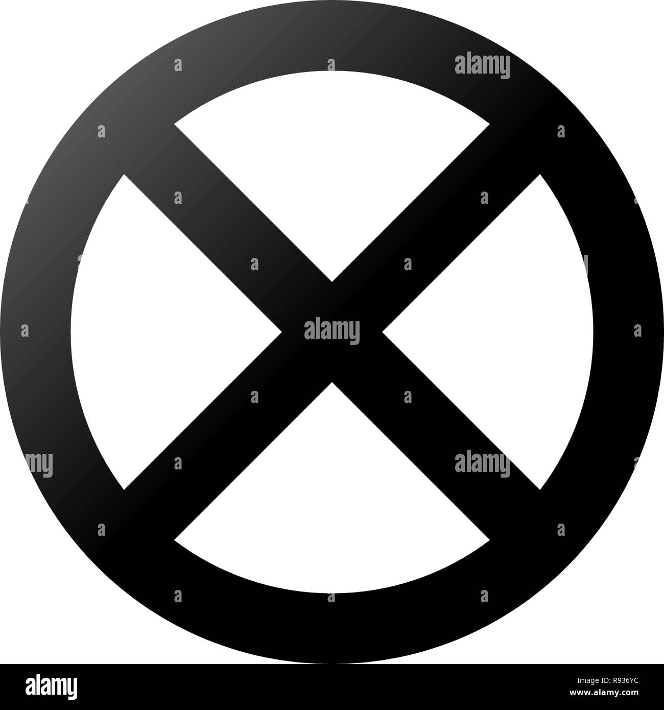 Pas de signe - gradient d'épaisseur noir, isolé - vector illustration ...