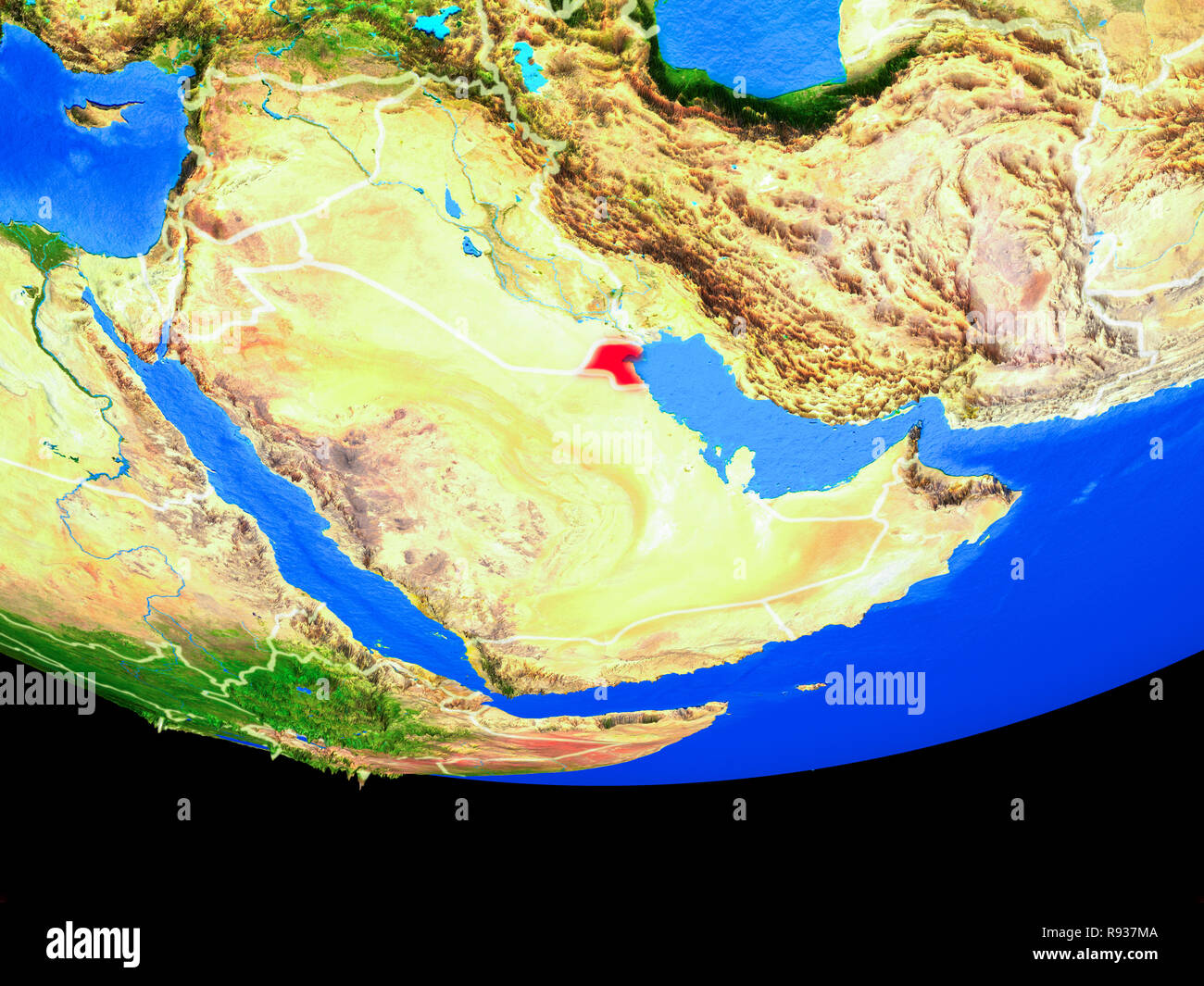 Le Koweït à partir de l'espace sur le modèle de la planète Terre avec ...