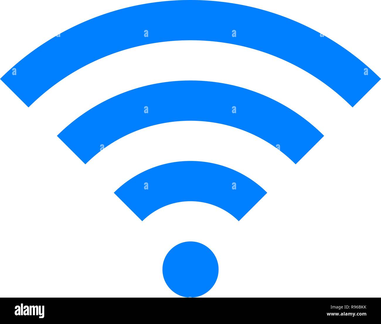 Connexion Wi-Fi au réseau local - icône symbole blue simple, isolée ...
