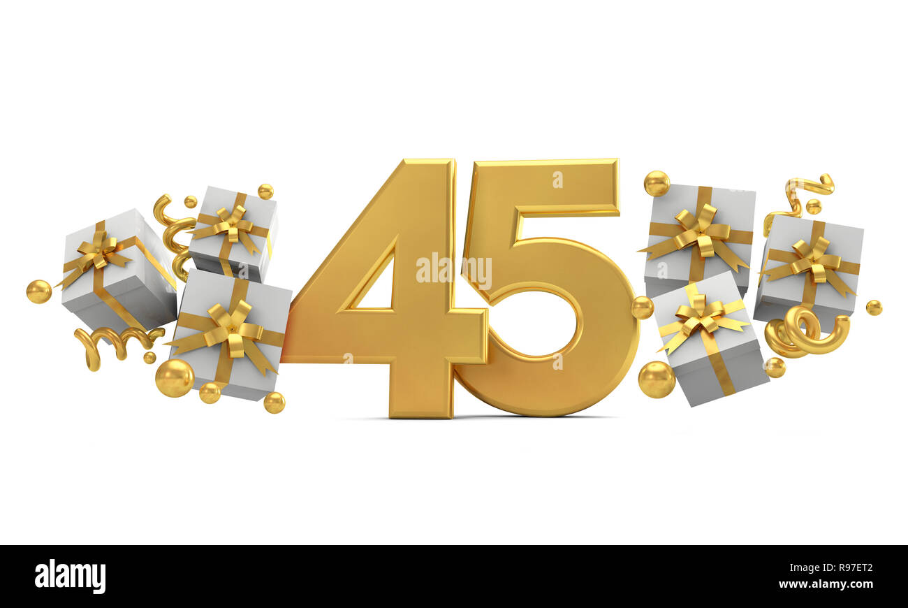 3d number 45 gold Banque de photographies et d’images à haute ...