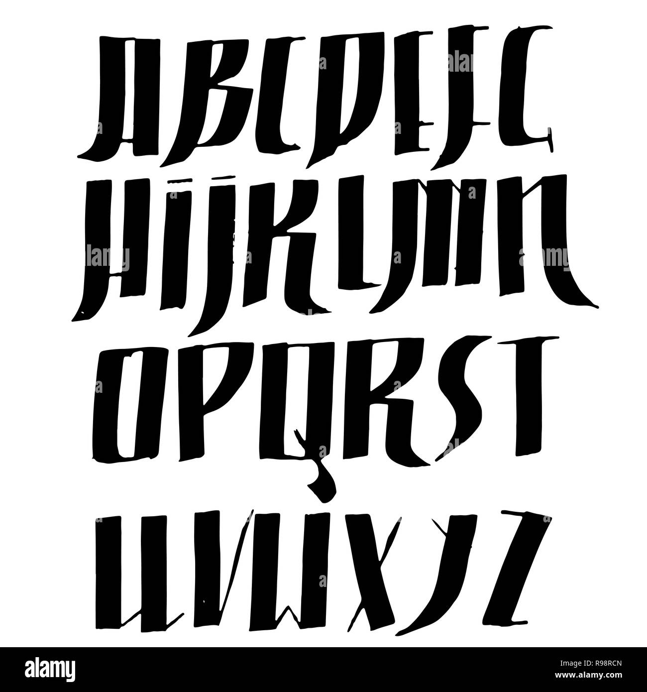 Blackletter gothic font Banque d'images noir et blanc - Alamy