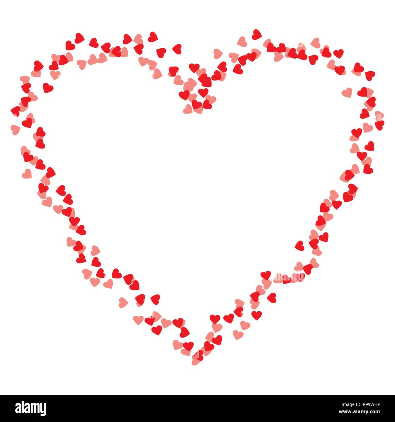 Cadre coeur de petits coeurs vecteur icône. Symbole d'amour. Valentine s Day sign, emblème isolé ...