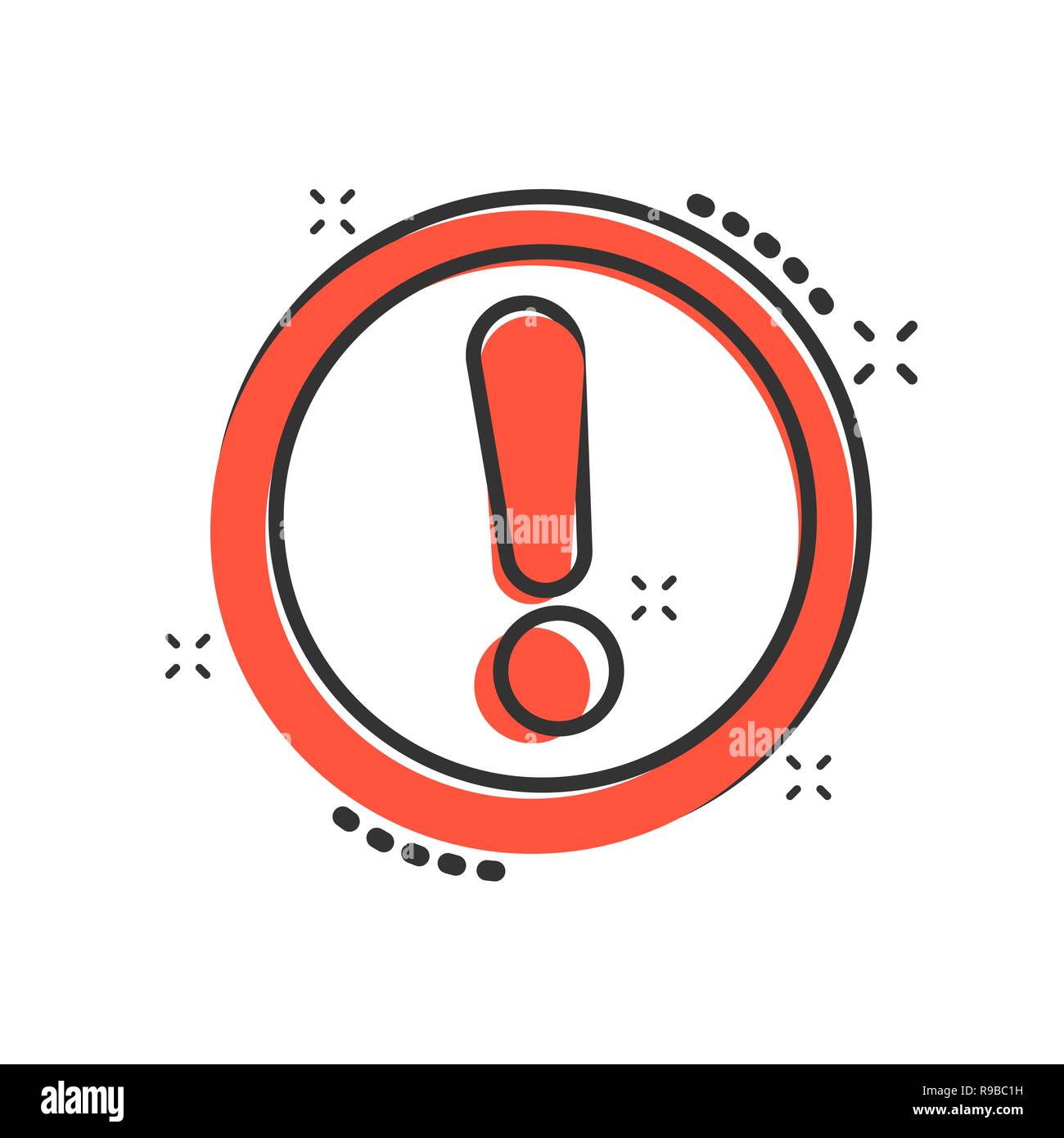 L'icône point d'exclamation dans le style comique. Vector cartoon ...