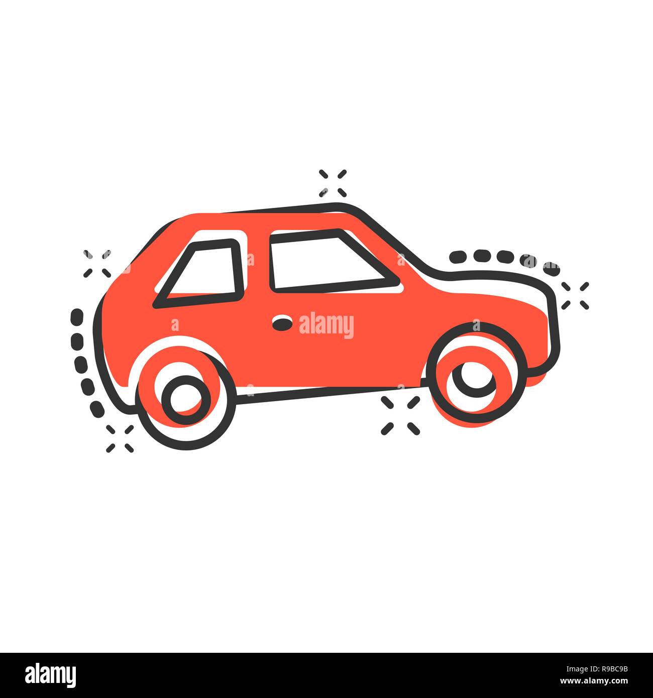 Icône de voiture dans le style comique. Voiture Automobile vector ...