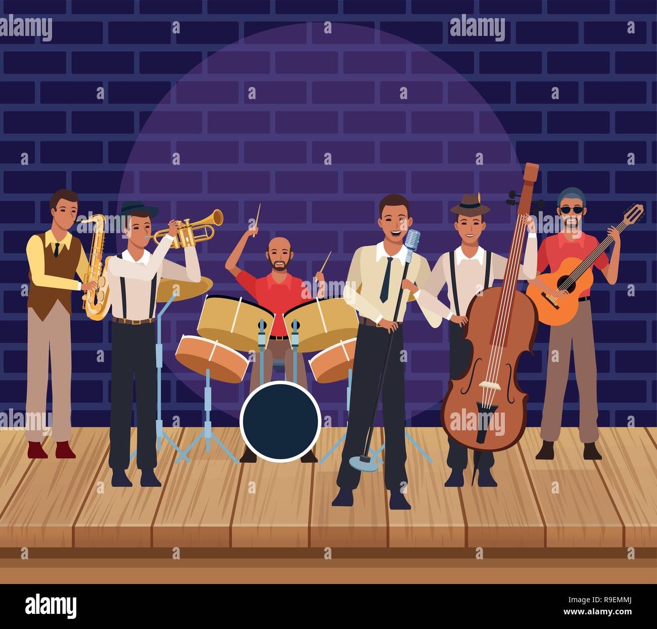 Music band cartoon Image Vectorielle Stock - Alamy