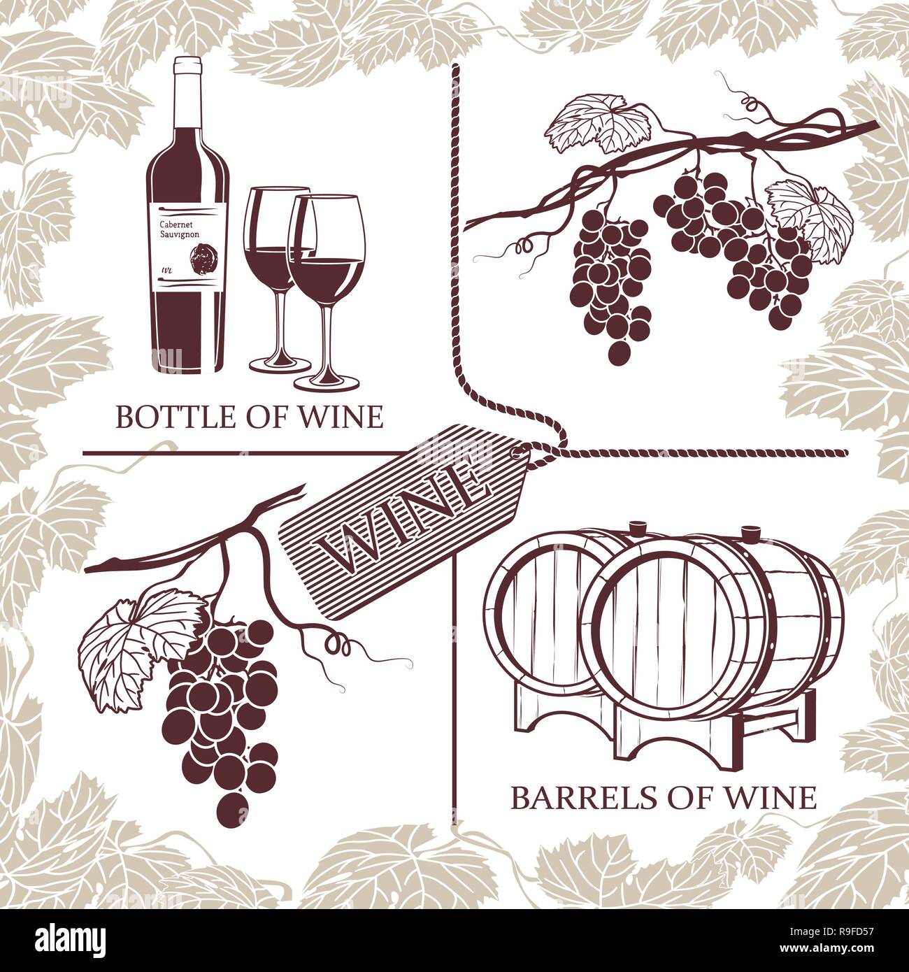 Feuille vigne logo Banque d'images vectorielles - Alamy
