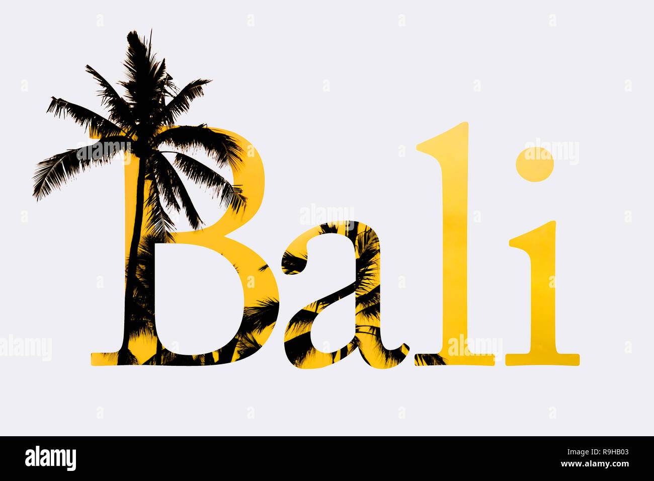 Texte d'illustration design avec le mot Bali et palmiers, isolé sur ...