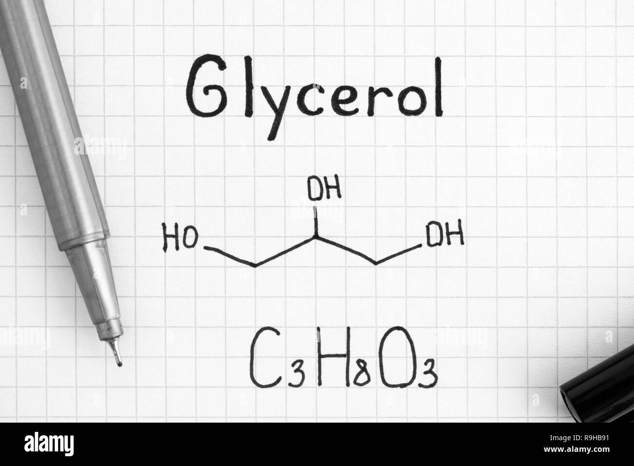 Glycerin molecule Banque d'images noir et blanc - Alamy