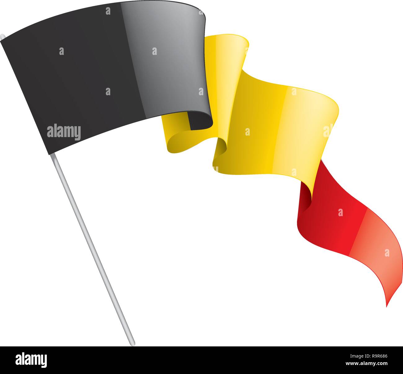 Drapeau belge flottant Banque d'images vectorielles - Alamy