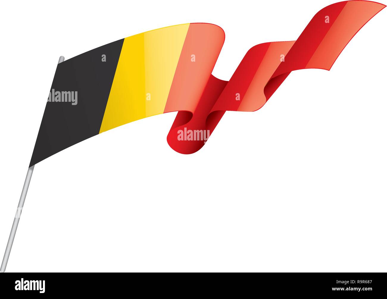 Drapeau belge flottant Banque d'images vectorielles - Alamy
