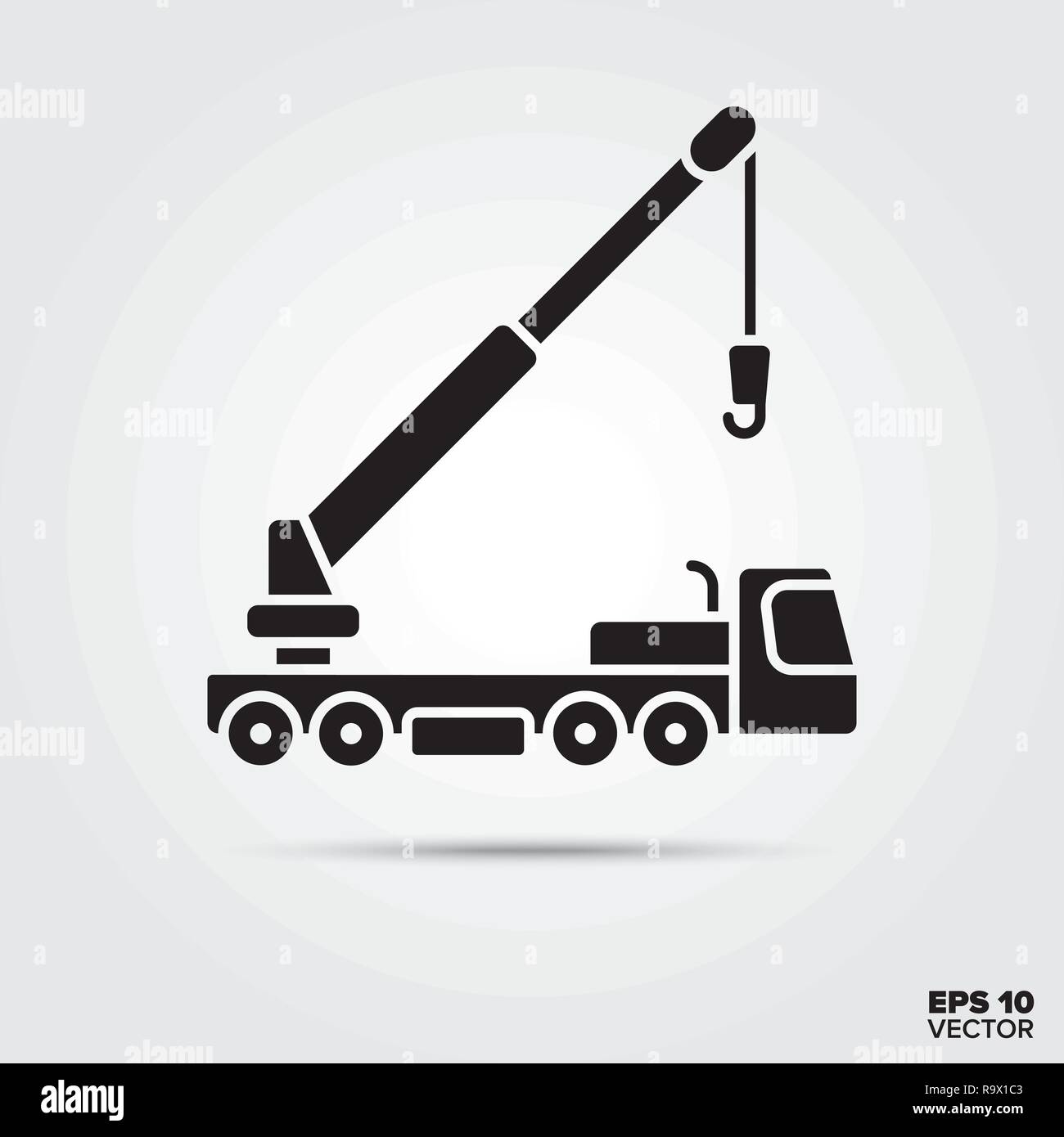 Camion-grue mobile vecteur icône. Symbole de l'équipement de ...