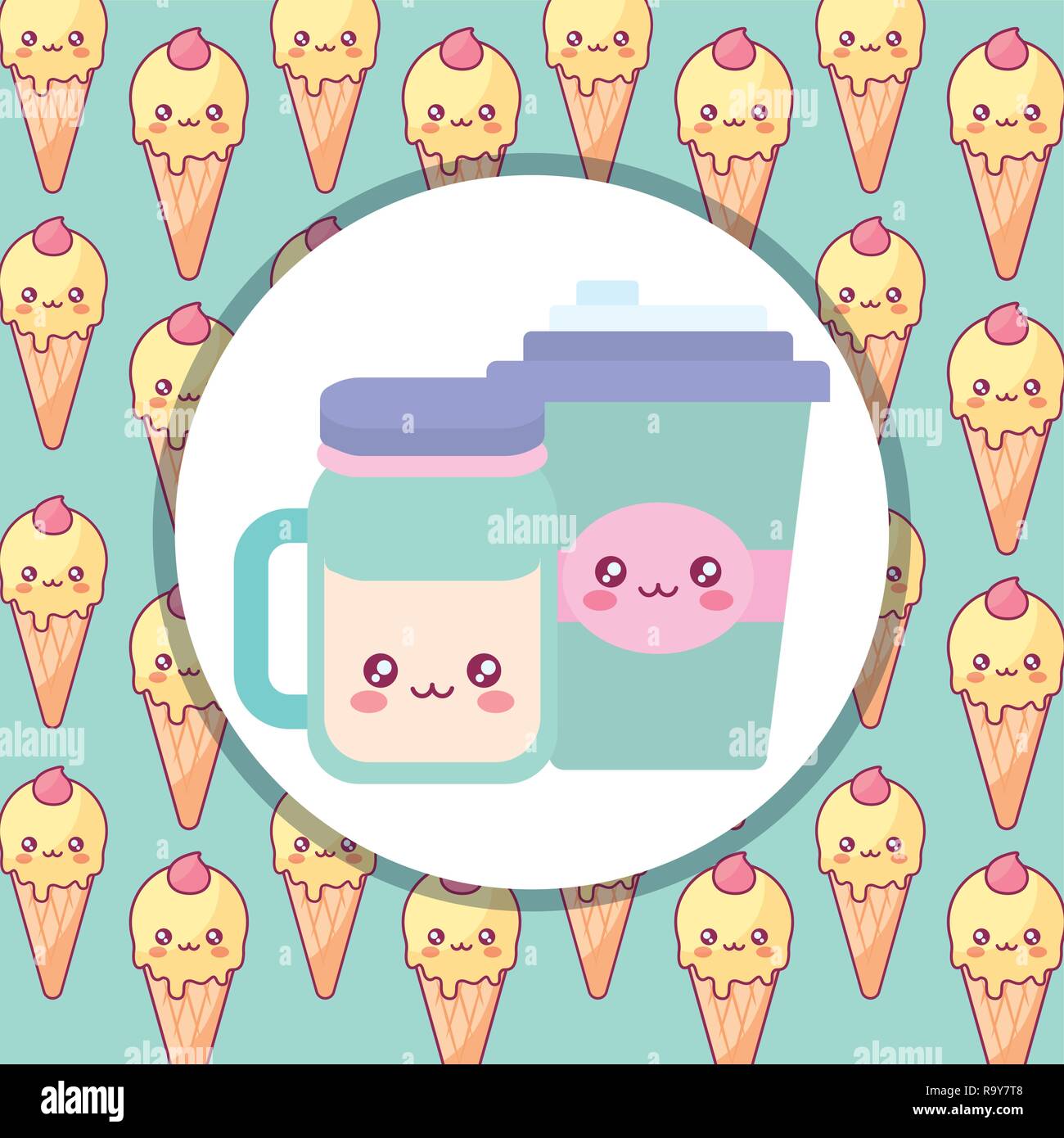 Kawaii smoothie icon Banque d'images vectorielles - Alamy