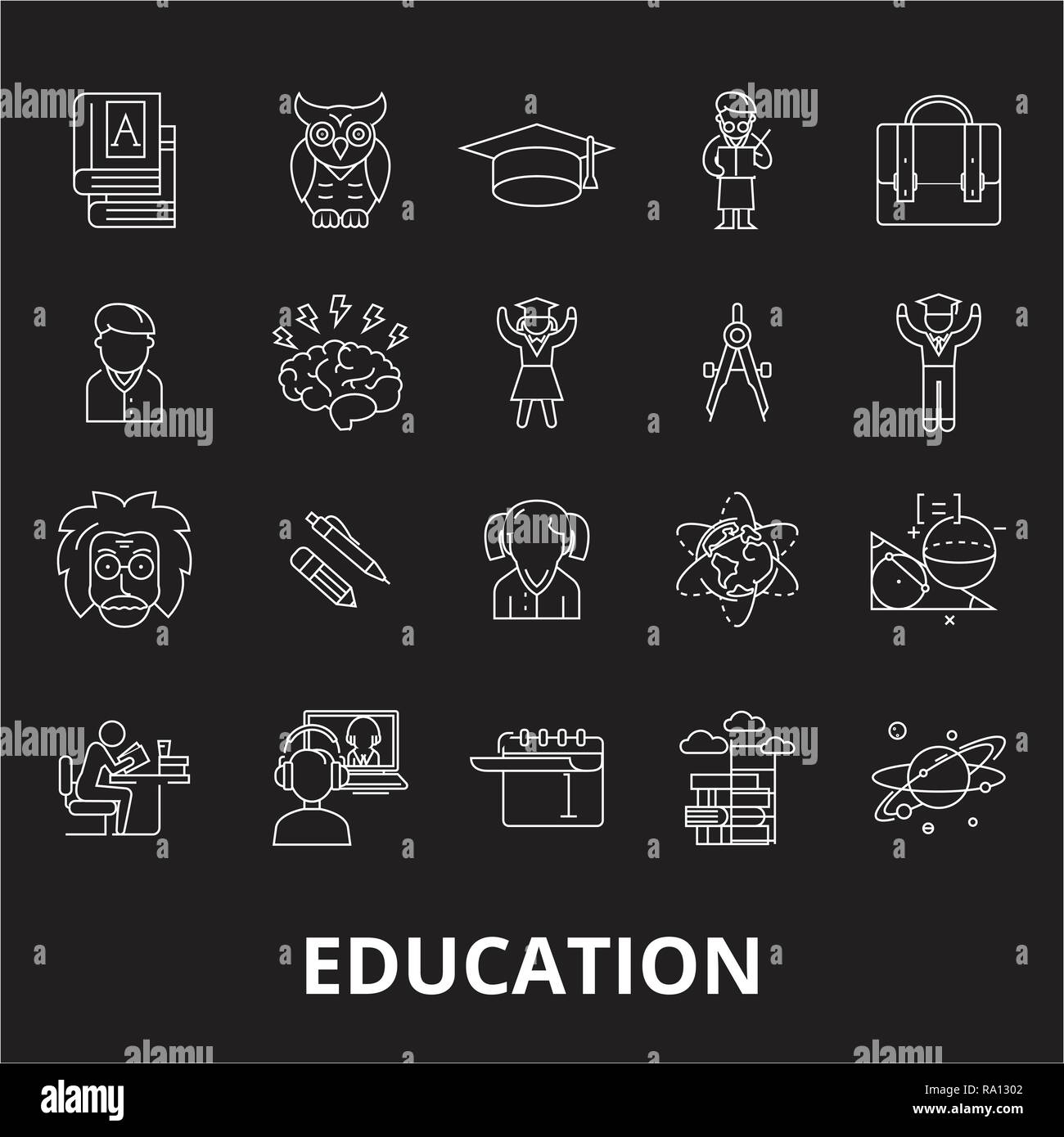 Symbole de chapeau de graduation et signes de graduation universitaire ...