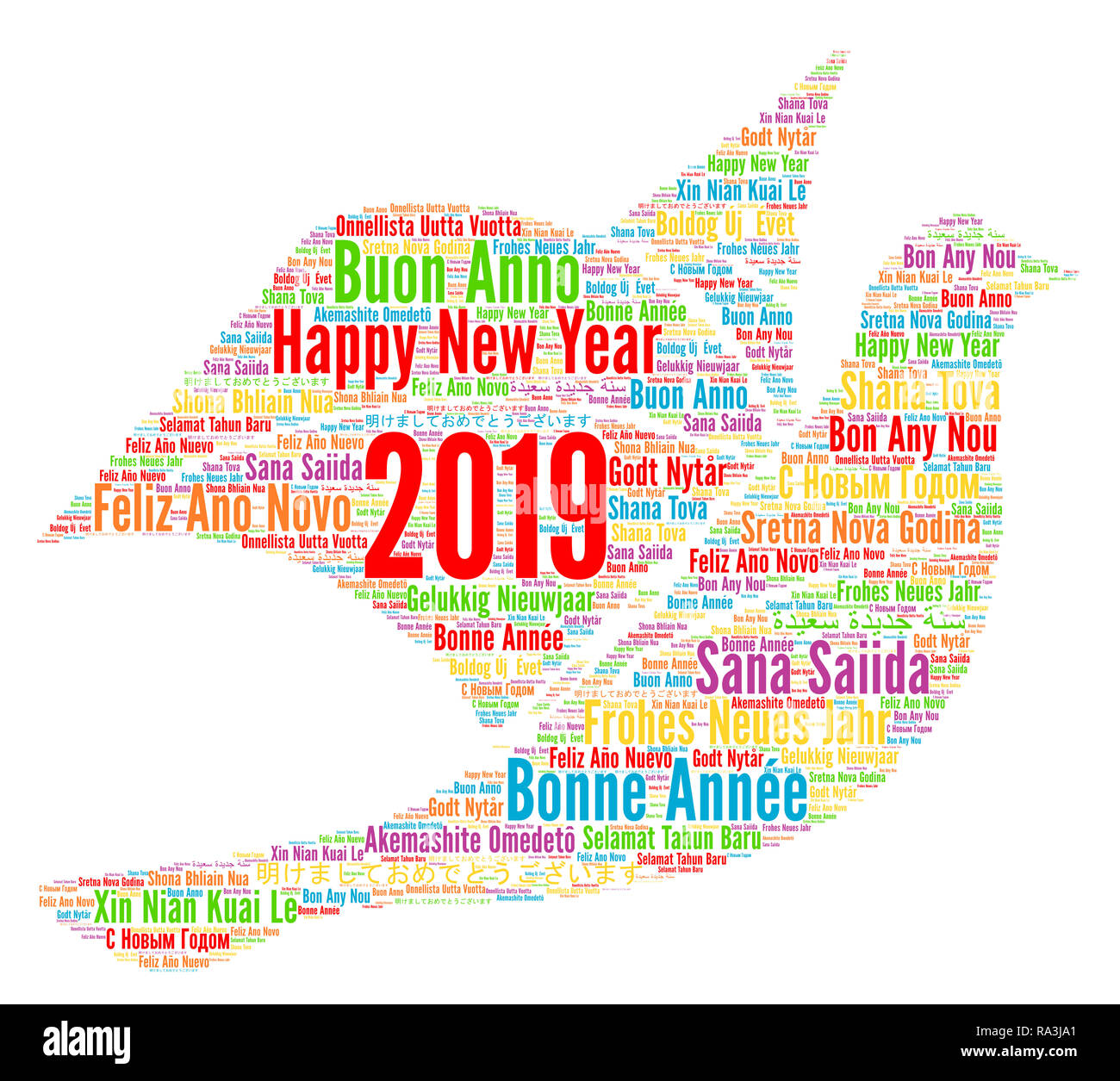 Multilingual happy new year background Banque de photographies et d ...