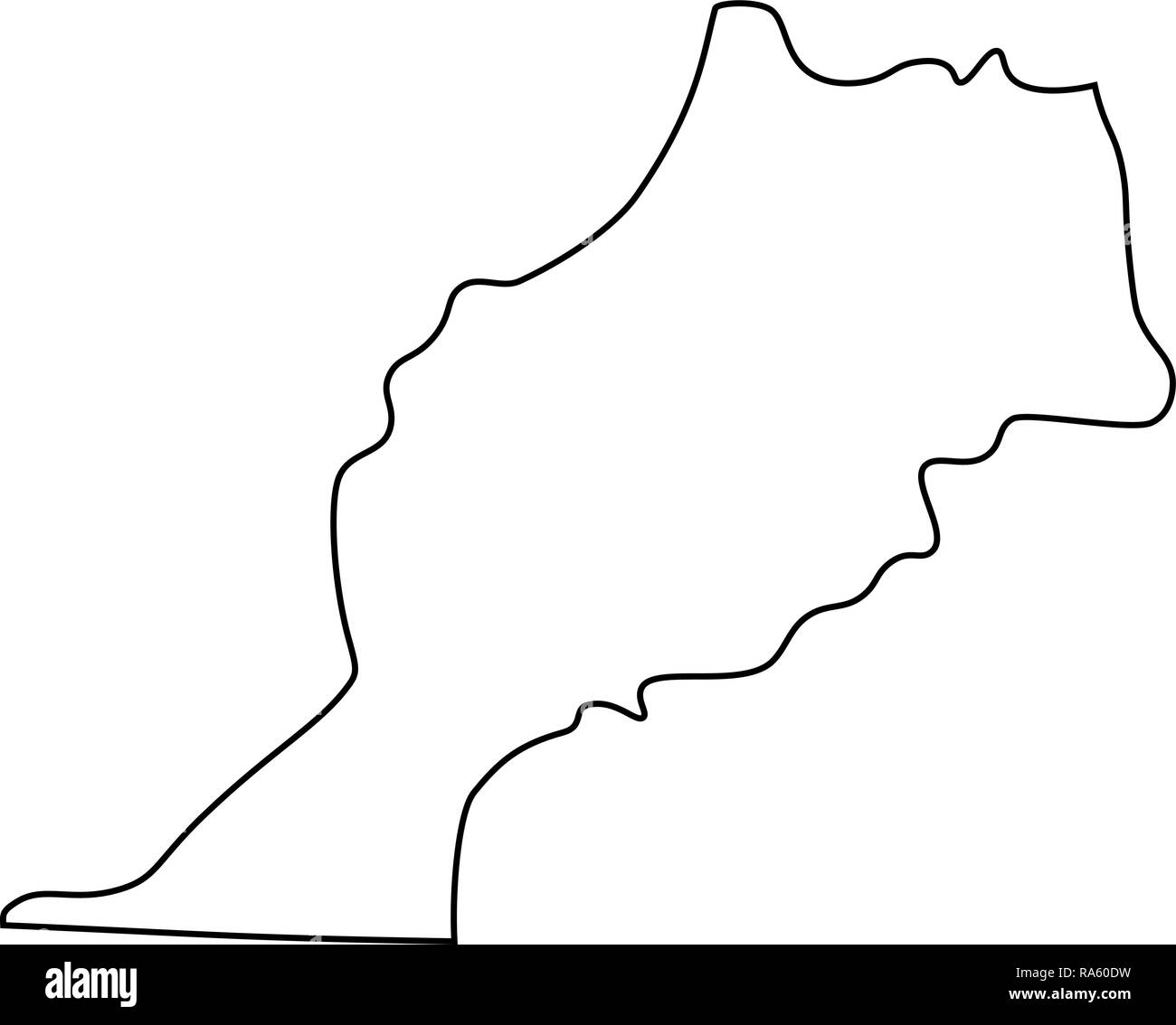 Carte du Maroc - contour. Silhouette de carte du Maroc vector ...