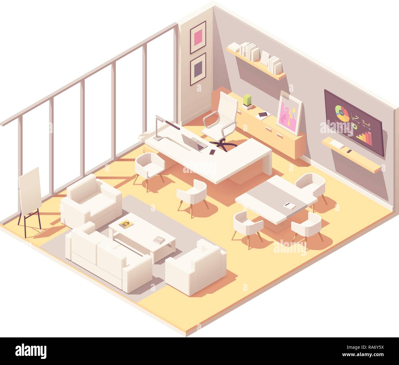 Isometric office interior Banque de photographies et d’images à haute ...