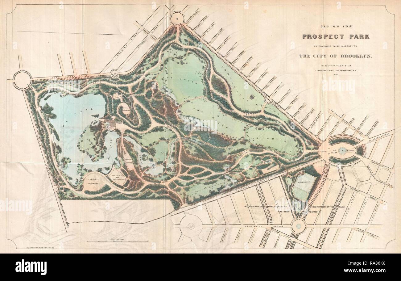 Vaux et olmstead carte du parc de la perspective Banque de ...