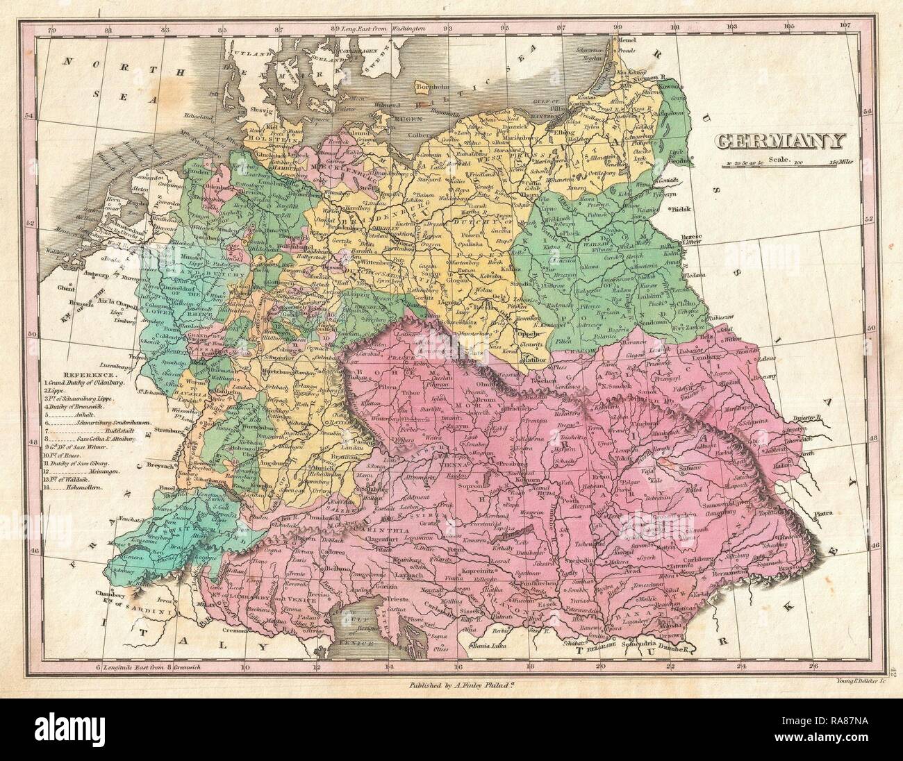 Finley map of germany Banque de photographies et d’images à haute ...