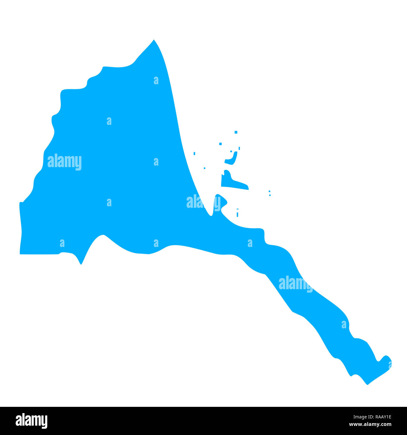 La carte de l'Érythrée. Silhouette de la carte de l'Érythrée ...