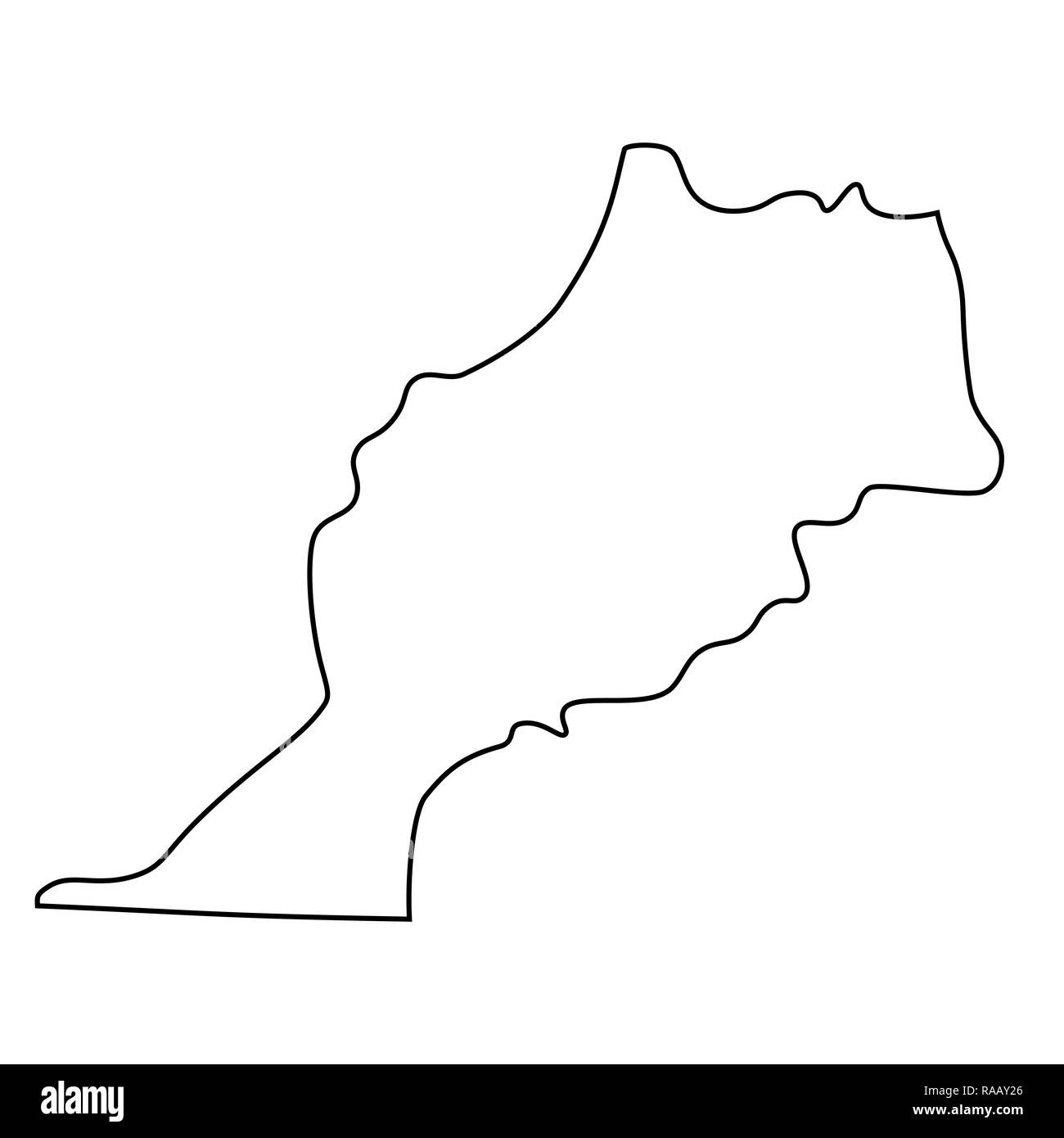 Carte du Maroc - contour. Silhouette de carte du Maroc illustration ...