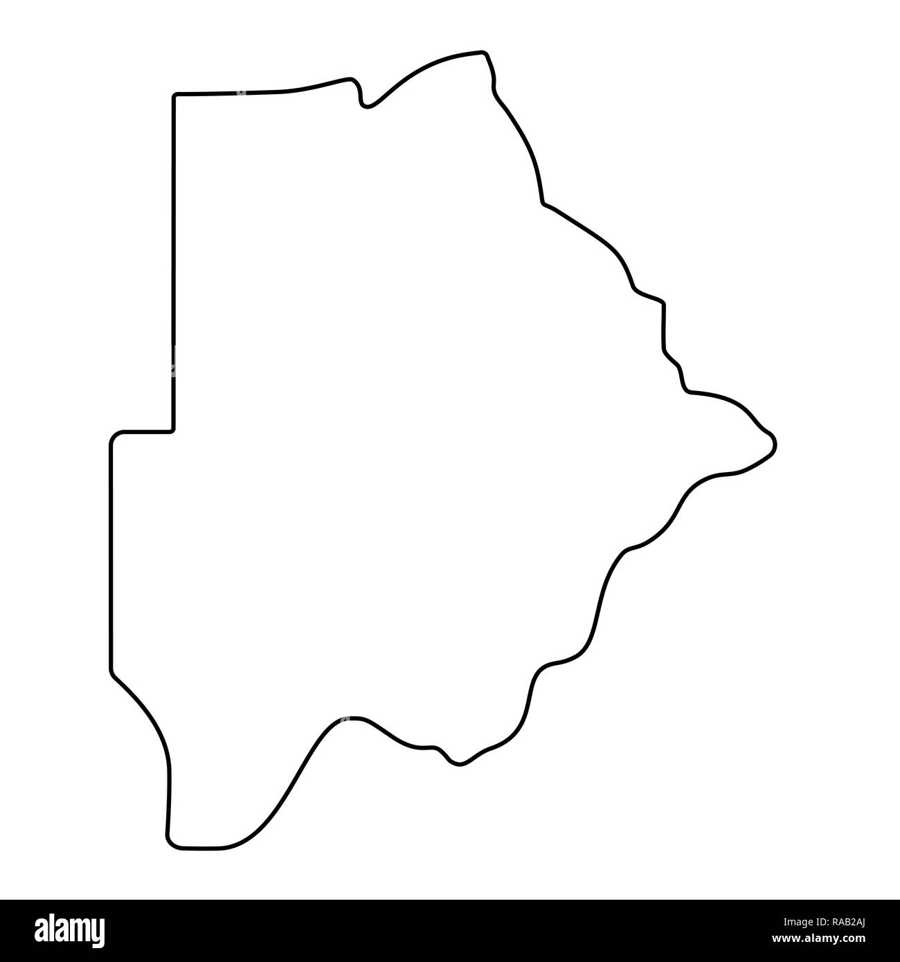 La carte du Botswana - contour. Silhouette de Botswana map illustration ...