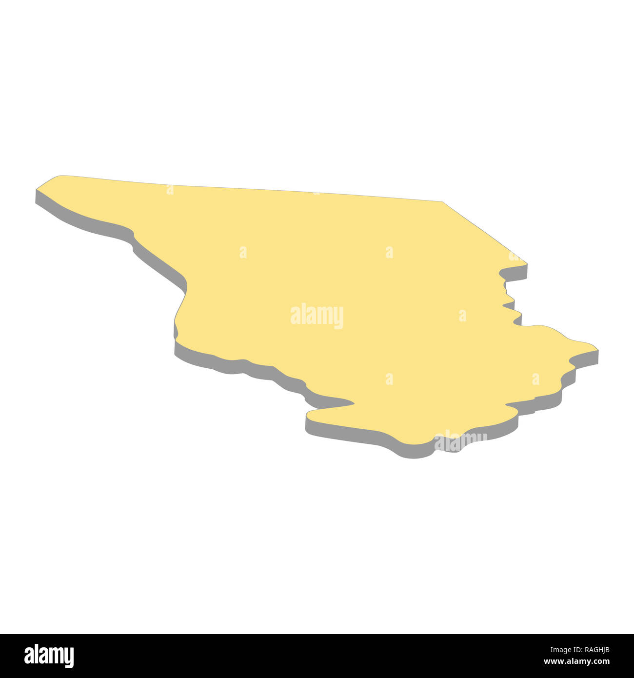 3d de la carte du Tchad. Silhouette de carte de Tchad illustration ...