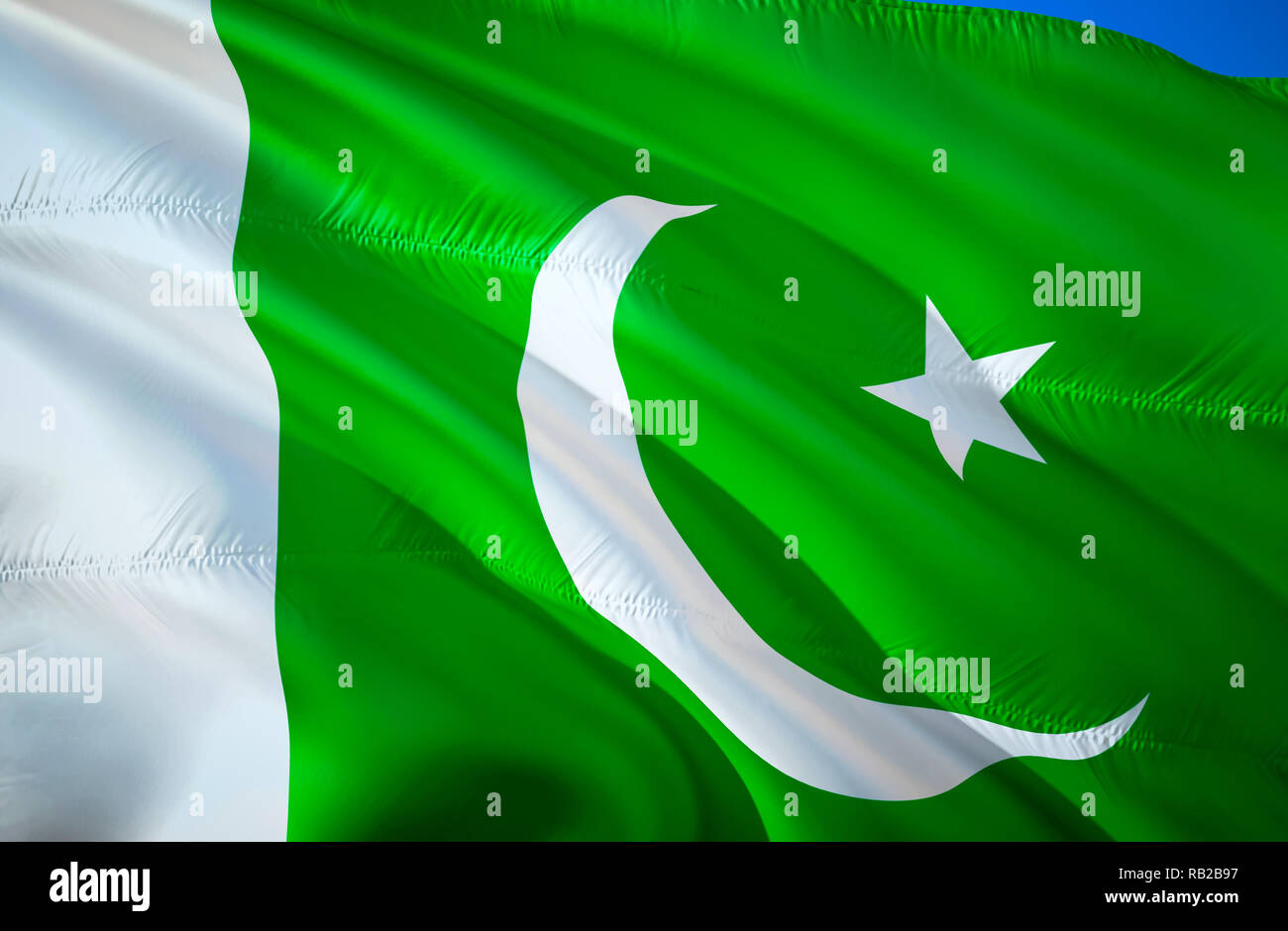 Drapeau du Pakistan. Waving Flag 3D design. Le symbole national du ...